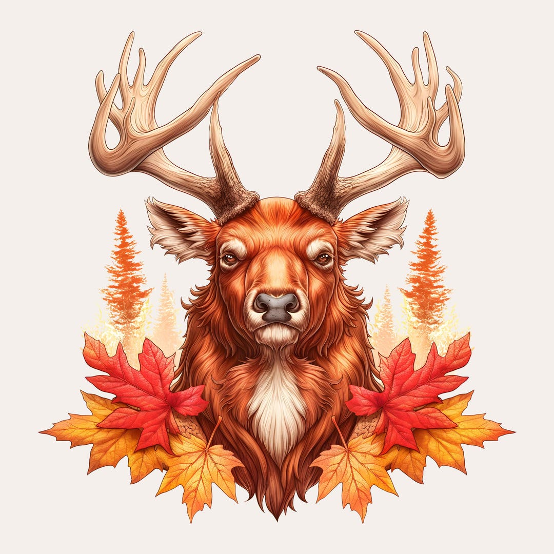 Deer in Fall Hunting Scene PNG | Autumn Wildlife Clipart for Hunters ...