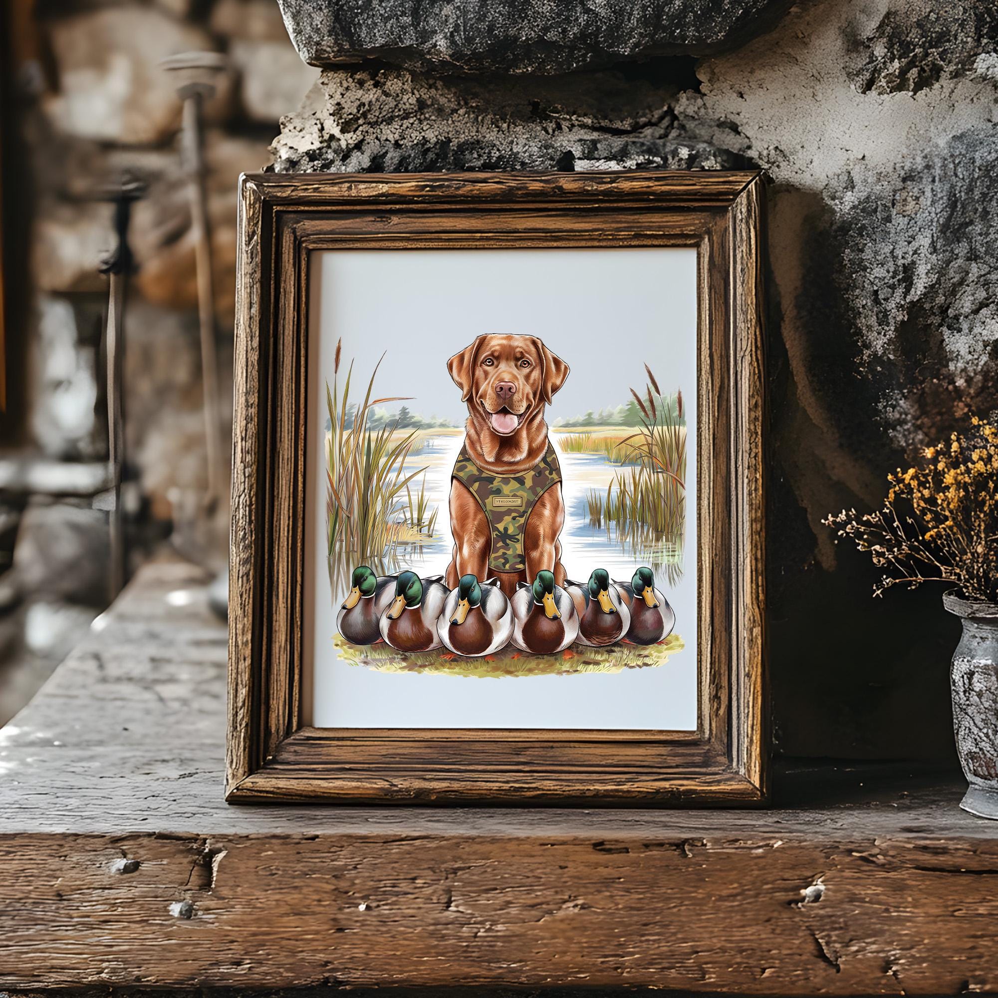 Hunting Dog With Ducks PNG | Waterfowl Hunting Design | Retriever and ...