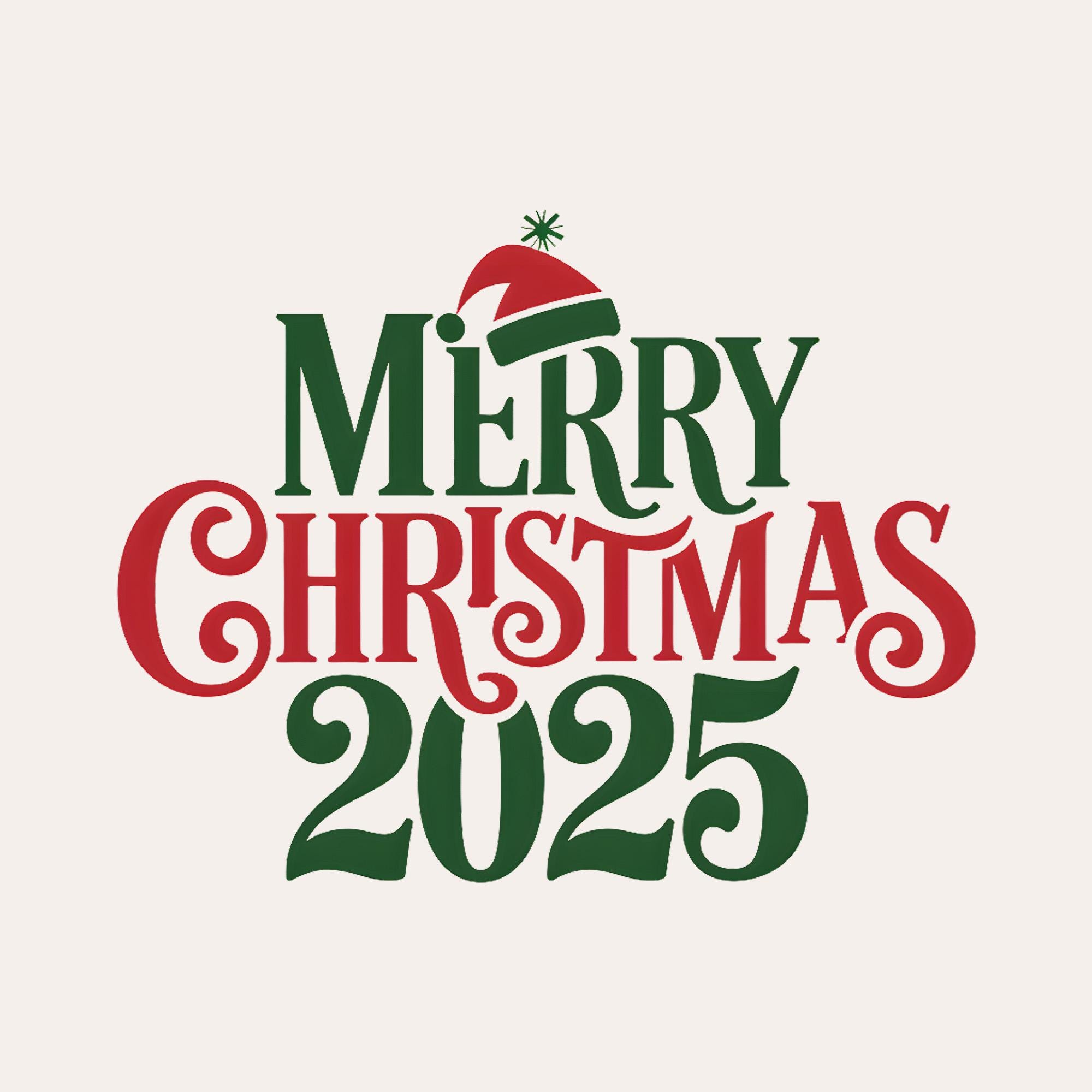 Merry Christmas 2025 PNG Holiday Greeting Clipart Christmas Sublimation ...