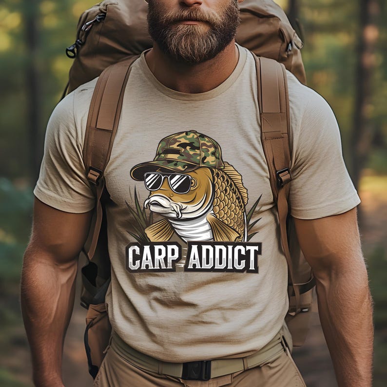 Carp Addict Fishing PNG | Humorous Carp Fishing Sublimation | Common ...