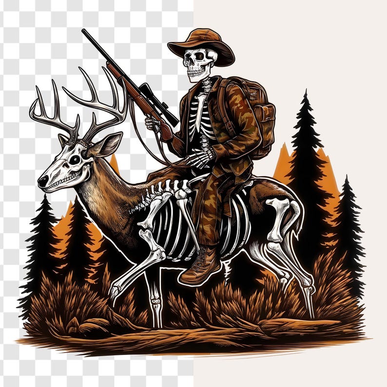 Camo Skeleton Deer PNG | Hunting Clipart for Sublimation | Camouflage ...