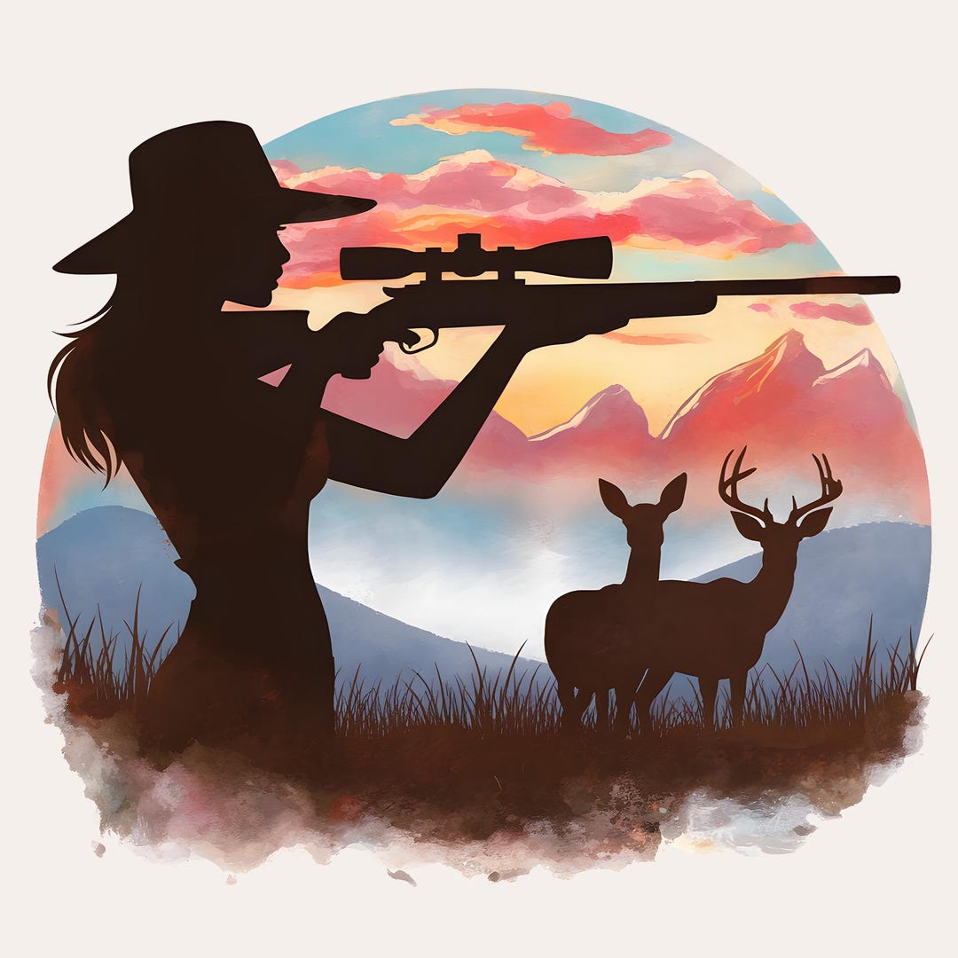 Women Hunting PNG | Girl Deer Hunt Buck Design | Feminine Hunting ...
