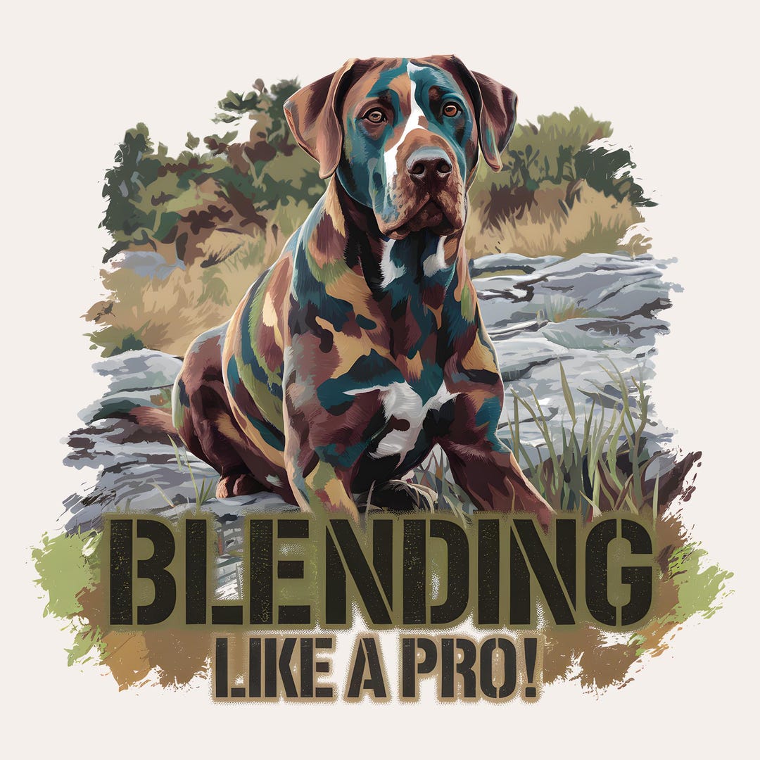 Funny Dog in Camouflage PNG | Hunting Dog Design | Sublimation File for ...