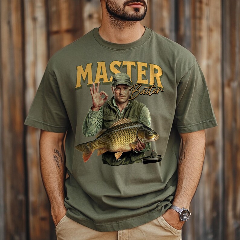 Master Baiter PNG | Funny Fishing Clipart | Fisherman Holding Fish ...