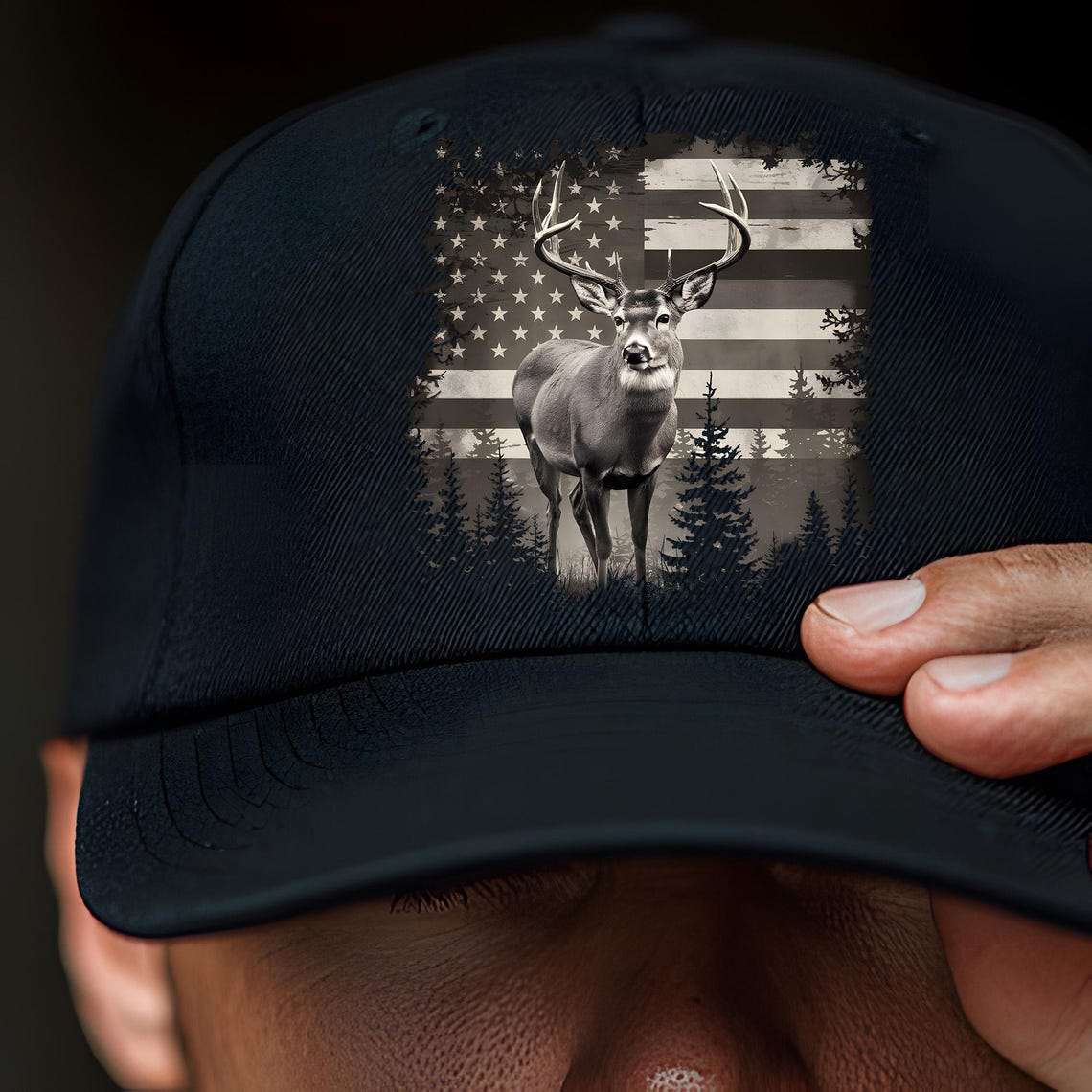 Patriotic Buck PNG | USA Flag Whitetail Deer | American Flag Deer ...