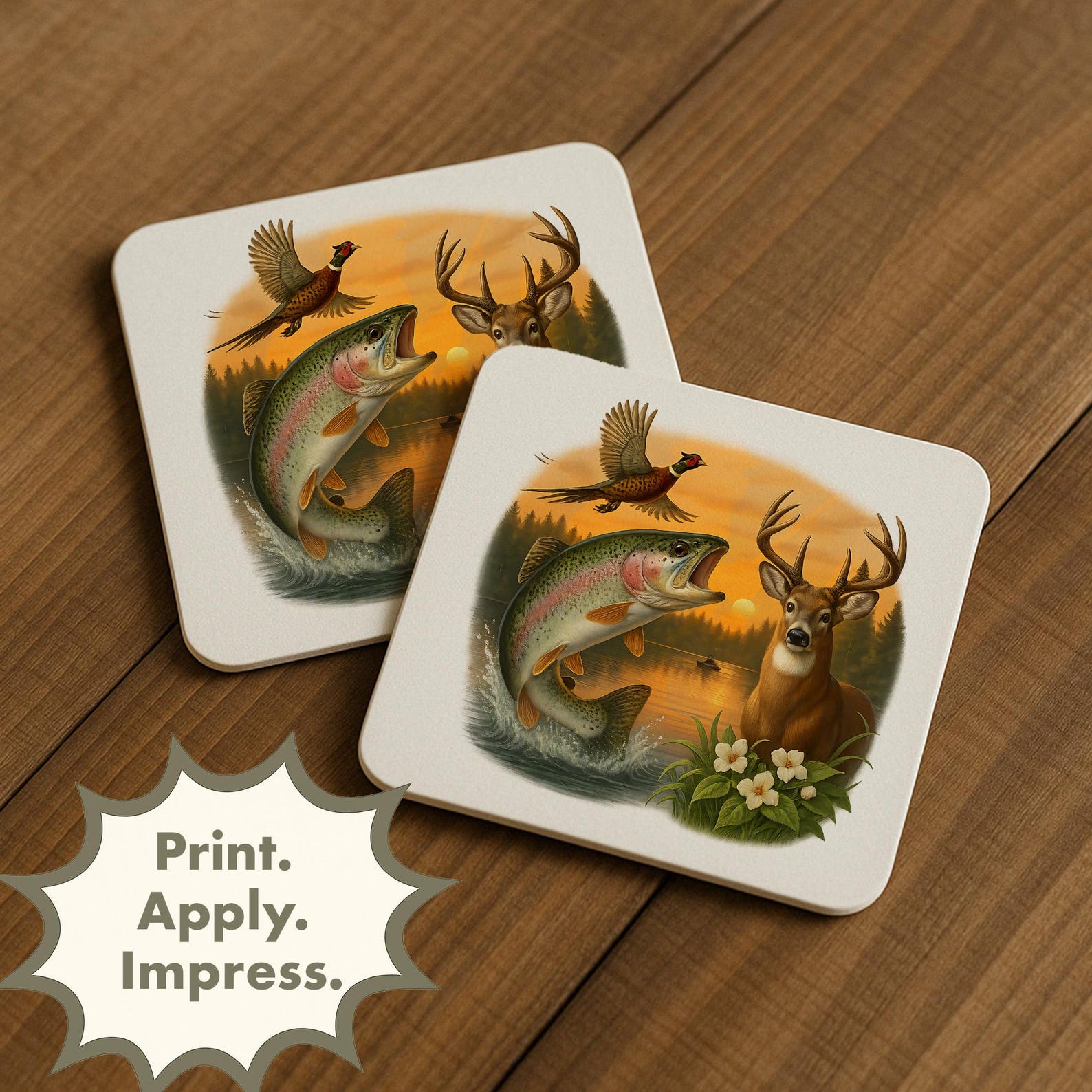 Sunset Wilderness PNG | Pheasant Hunting & Trout Fishing Design ...