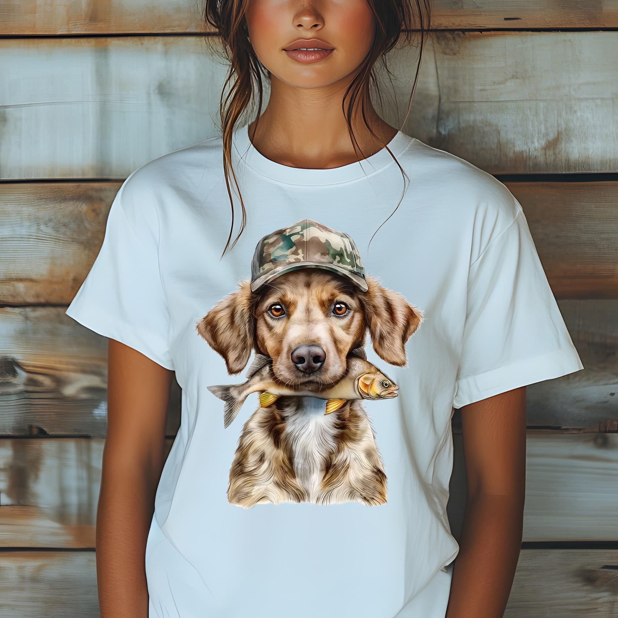 Dog With Fish in Mouth PNG Hunting Dog Holding Fish Funny Fishing ...