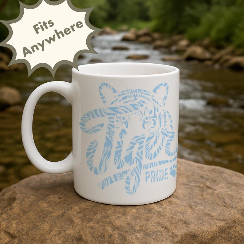 Blue Tiger Mascot PNG | Light Blue Tigers Pride Sublimation Design ...