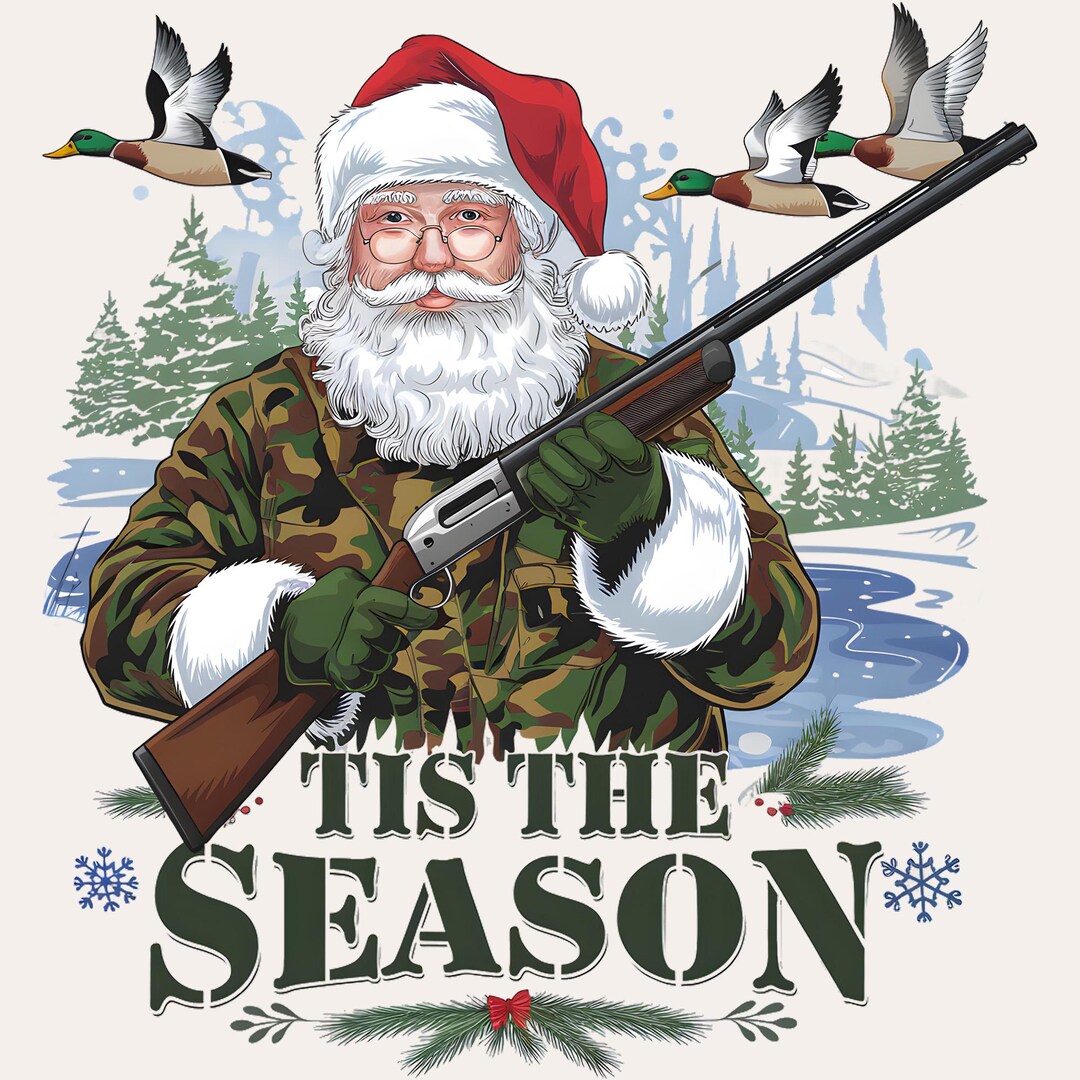 Christmas Camo Santa Duck Hunting PNG | Festive Hunting Shirt PNG ...