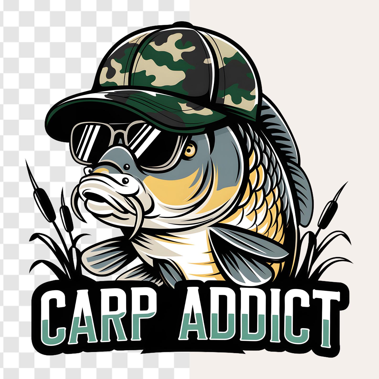 Carp Addict Fishing PNG | Humorous Carp Fishing Sublimation | Common ...