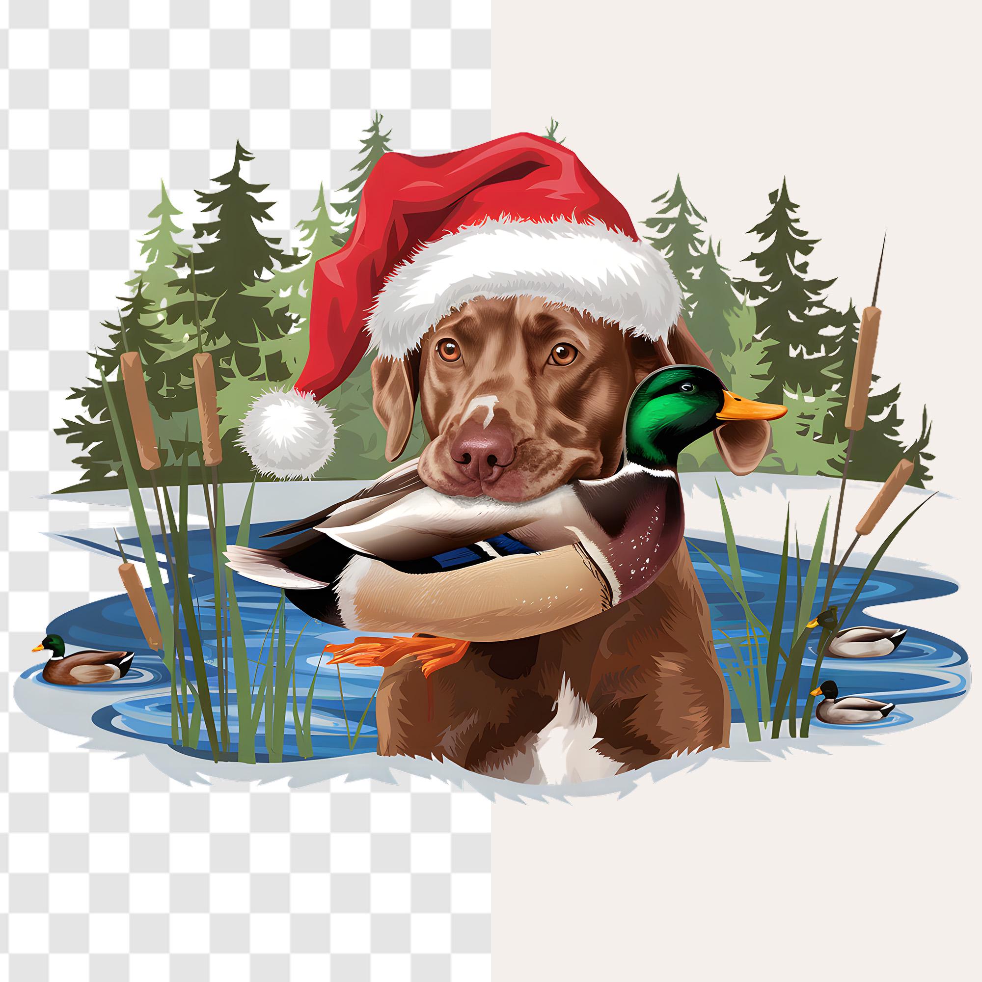 Duck the Halls Clipart | Christmas Waterfowl PNG | Winter Hunting Png ...