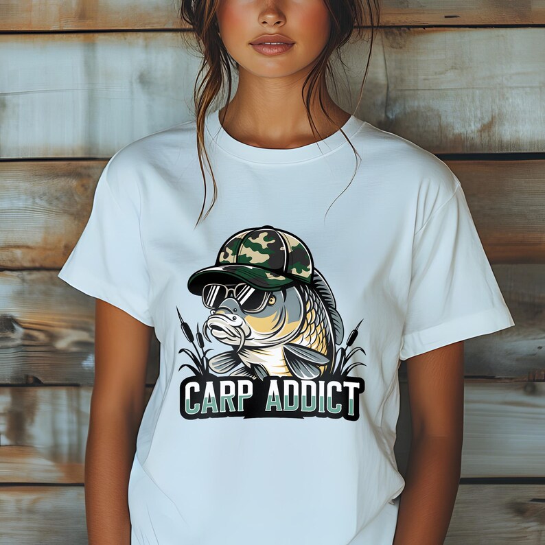 Carp Addict Fishing PNG | Humorous Carp Fishing Sublimation | Common ...