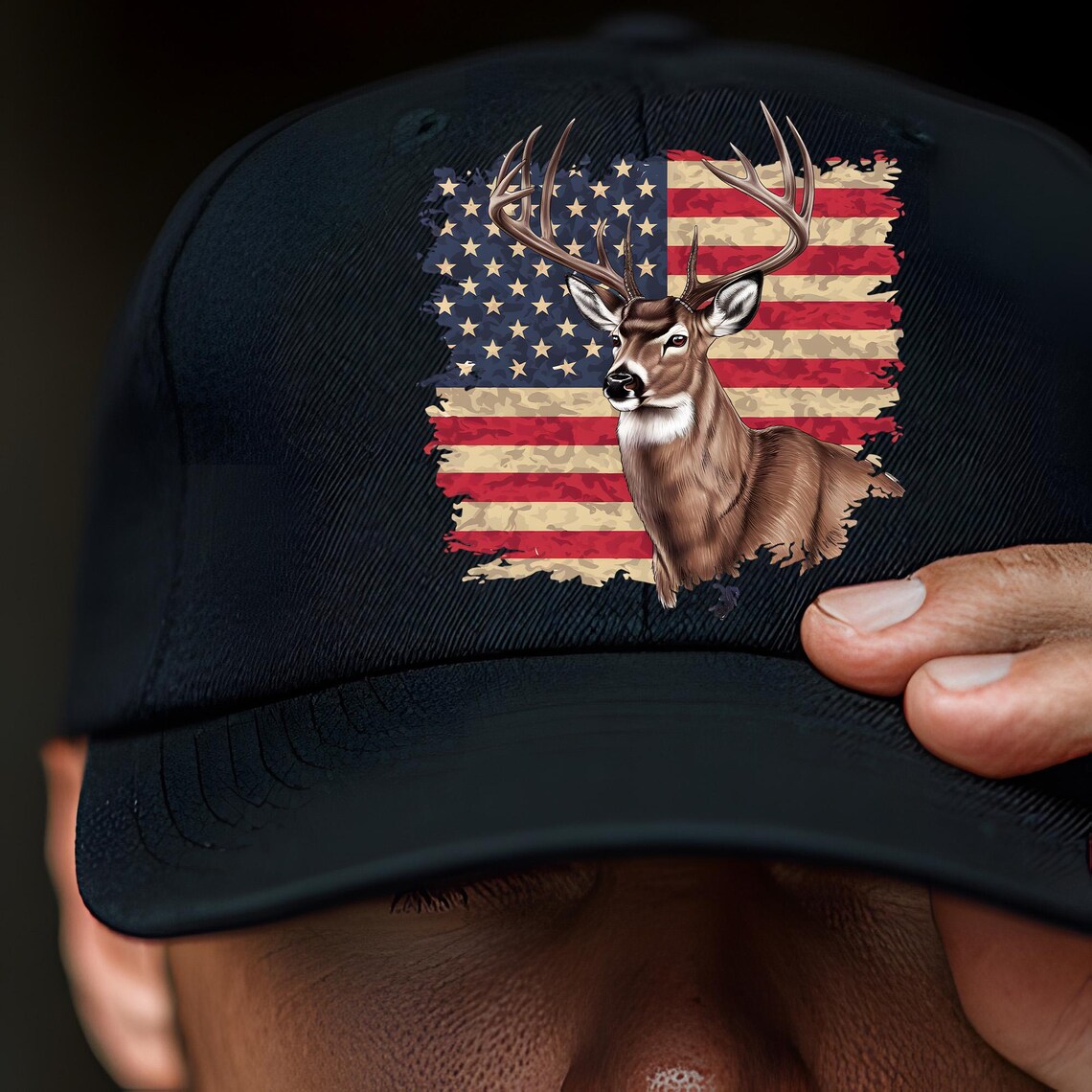 Camo Deer Head PNG | American Flag Sublimation Design | Patriotic Deer ...