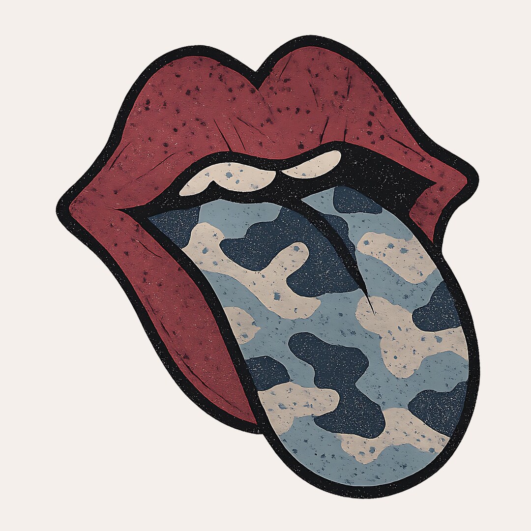 Camo Tongue Lips PNG | Grunge Lips Sublimation | Red Lips With ...