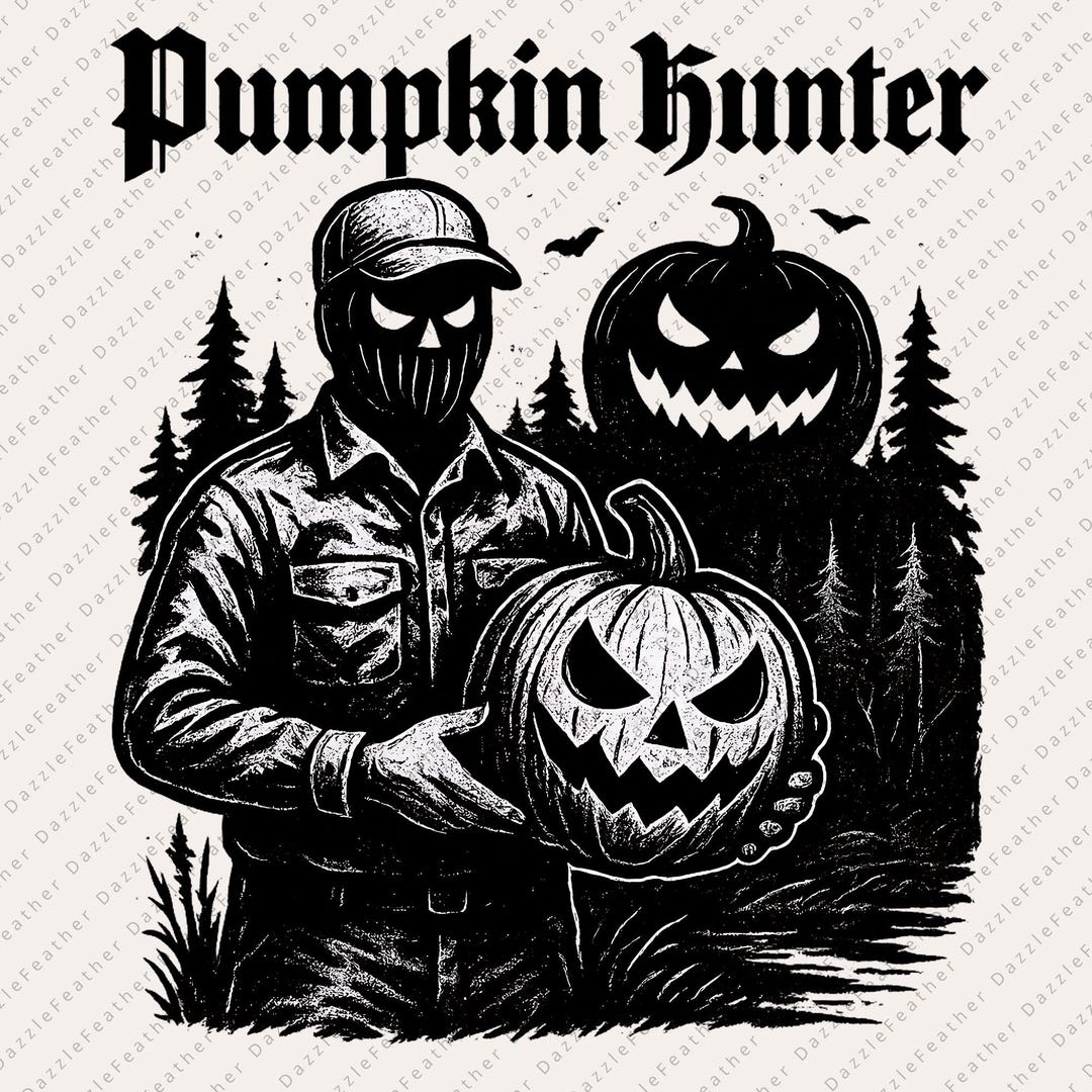 Pumpkin Hunter PNG | Spooky Halloween Hunter Holding Pumpkin ...