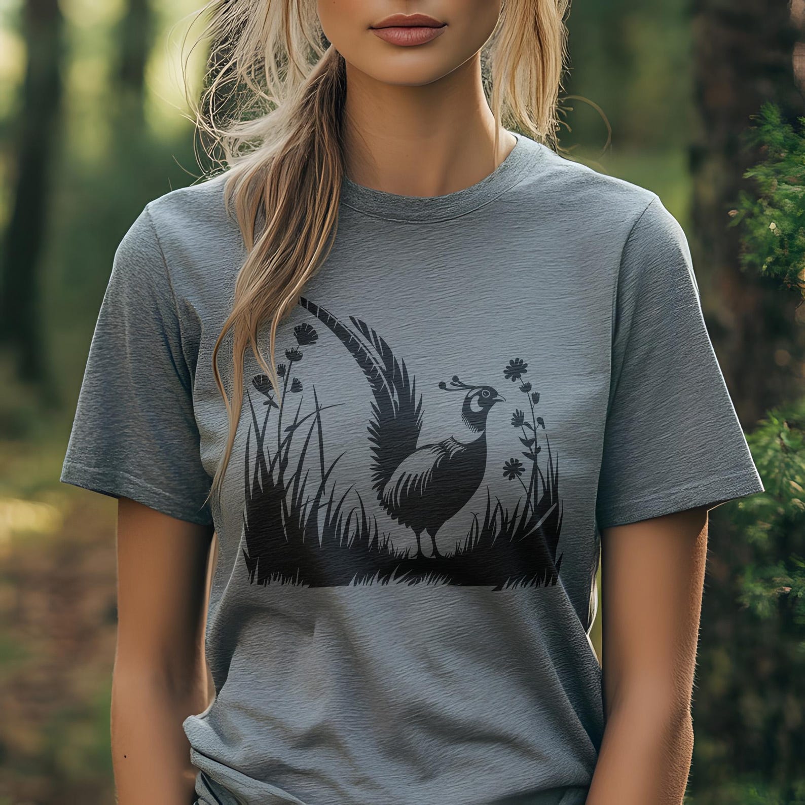 Pheasant in Field SVG | Hunting Illustration Design | Game Bird SVG ...