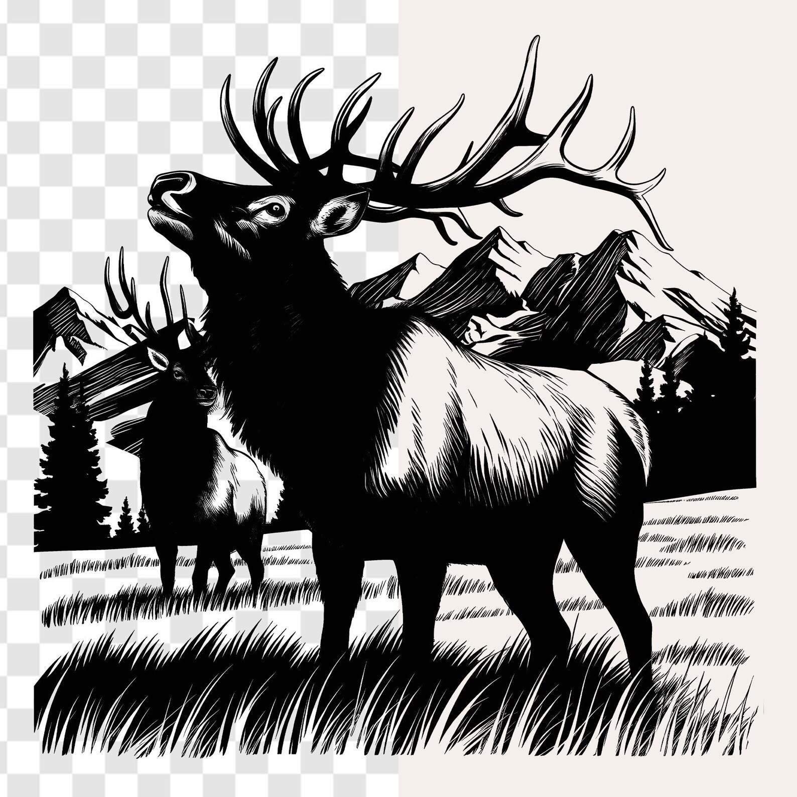 Bugling Bull Elk SVG | Elk Hunting Design Files | Laser Cut Files for ...