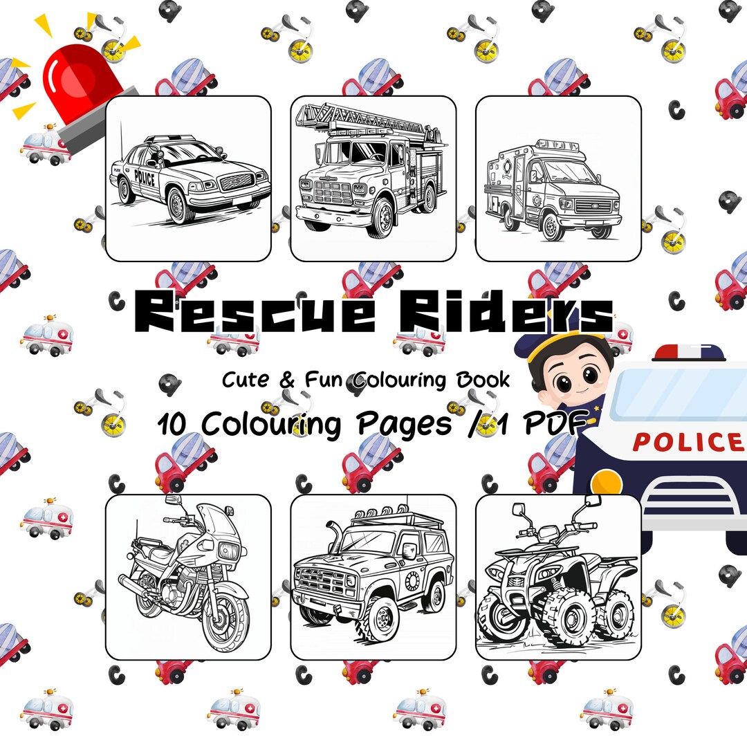 Colouring in Pages Kids Coloring Pages Emergency Vehicle Colouring Book ...