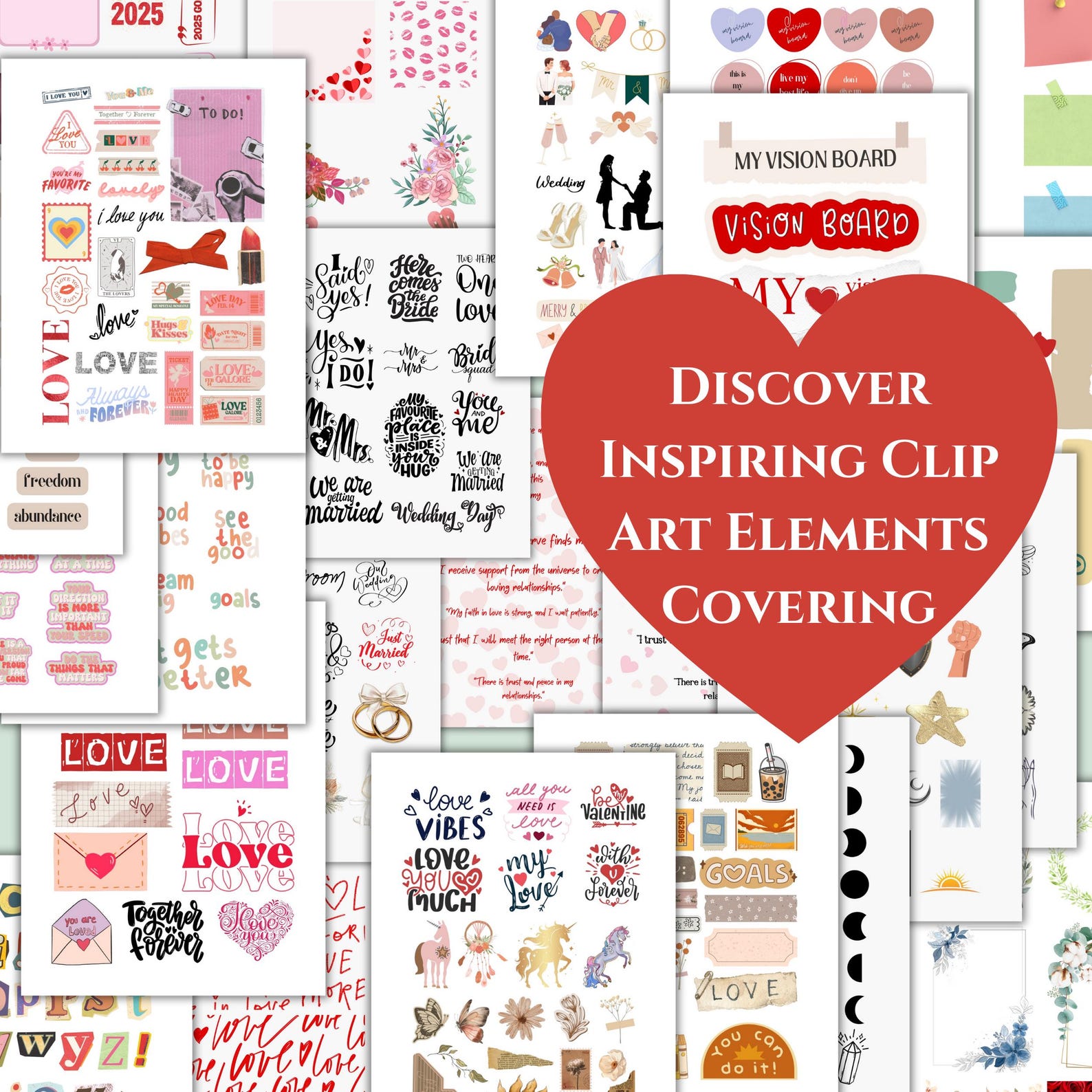 2026 Black Love Vision Board Kit Printable, Manifest Soulmate ...