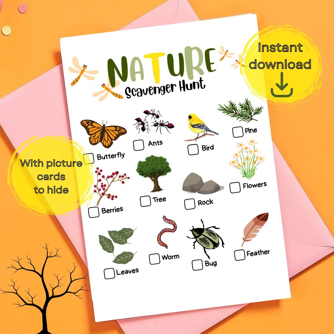 Nature Scavenger Hunt: Printable Kids Outdoor Activity (PDF Download ...