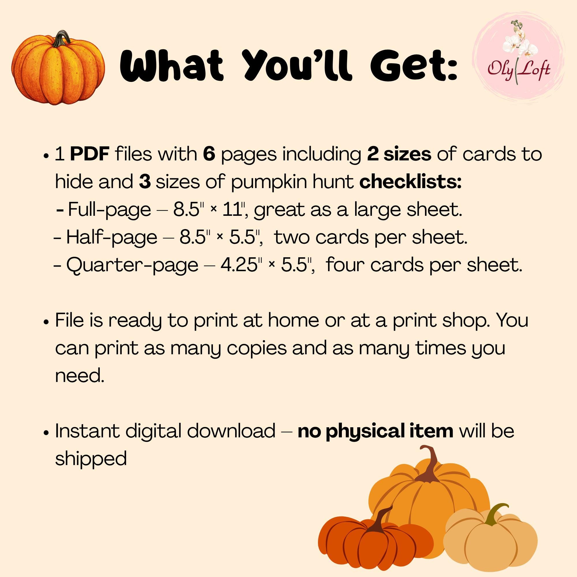 Halloween Pumpkin Scavenger Hunt Game Kids Party Games Printable Fall ...