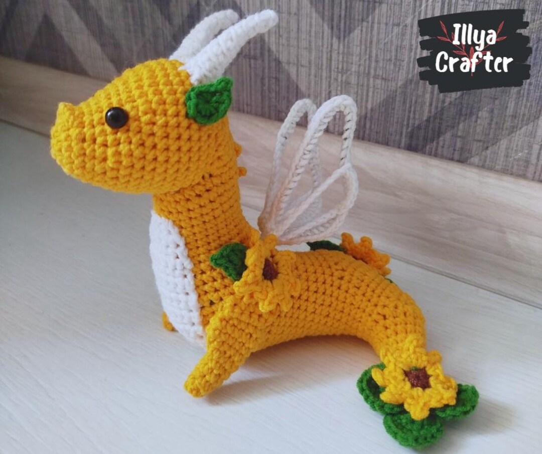 Sunny the Sunflower Dragon Crochet Pattern - Etsy