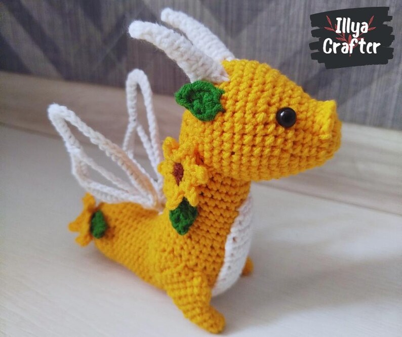 Sunny the Sunflower Dragon Crochet Pattern - Etsy