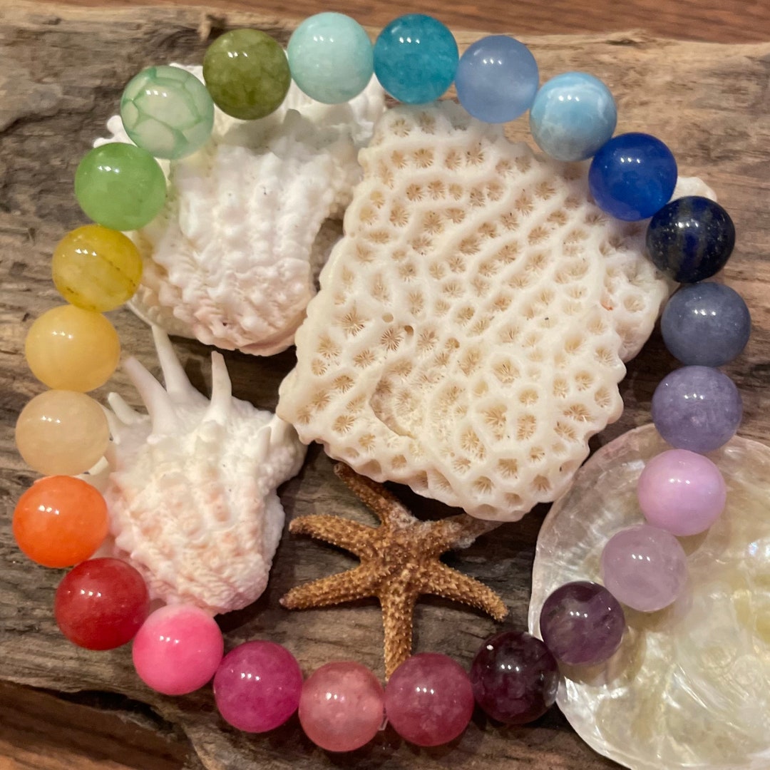 Rainbow Gemstone Bracelet Made With 20 Different Gemstones All With ...