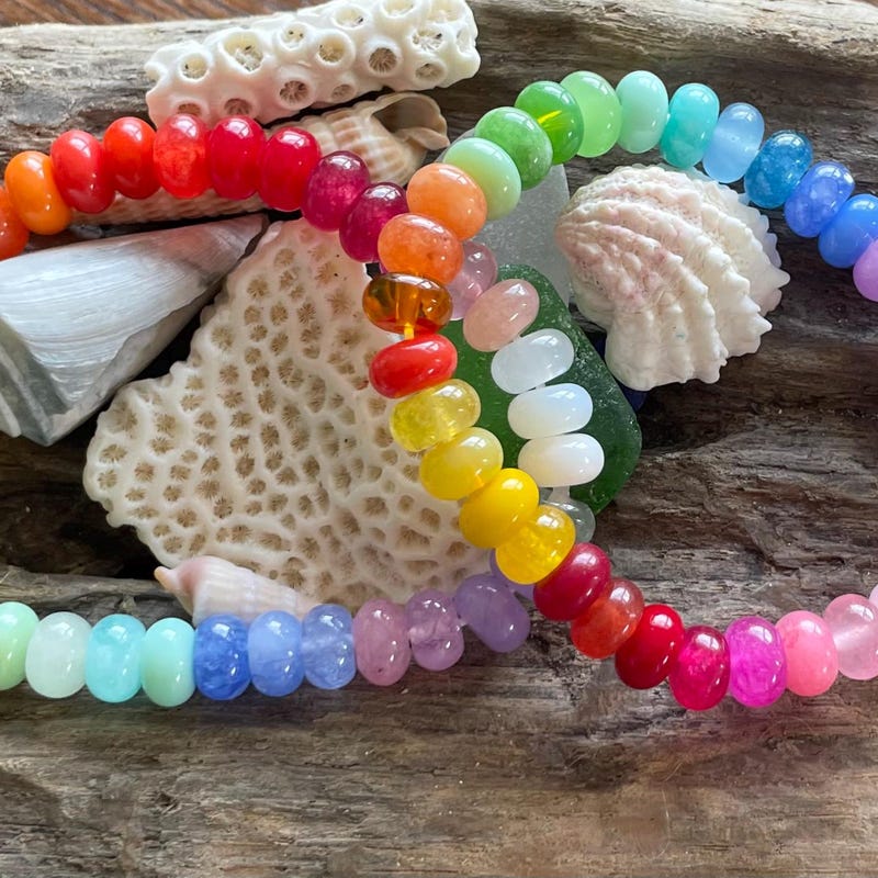 Rainbow Bead Bracelet - Etsy