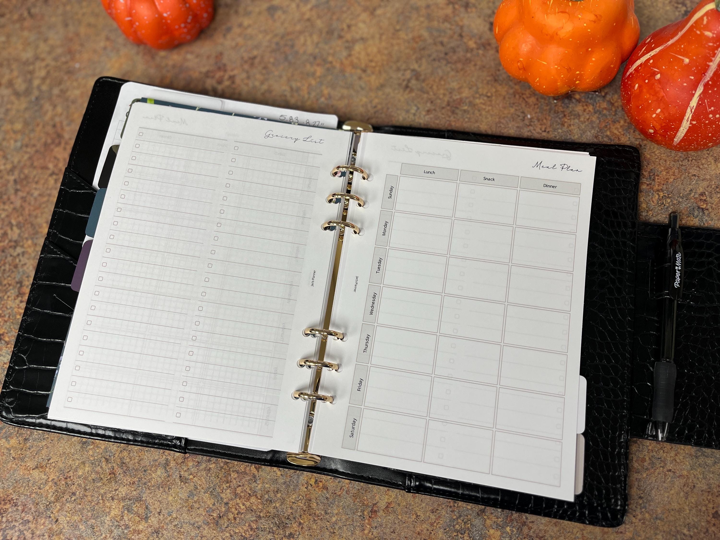 001 | Weekly Meal Planner & Grocery List | Planner Insert | Meal ...