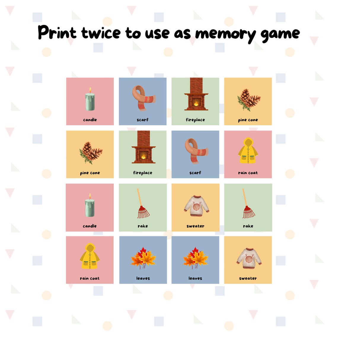 30 Fall Flashcards to Print for Toddlers Nomenclature Flashcards in ...