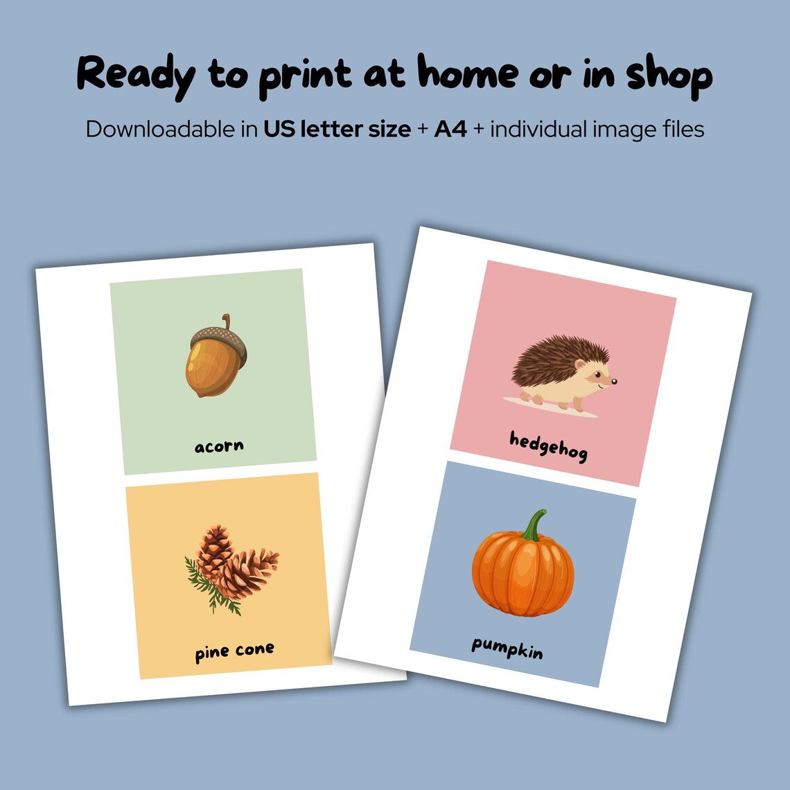 30 Fall Flashcards to Print for Toddlers Nomenclature Flashcards in ...