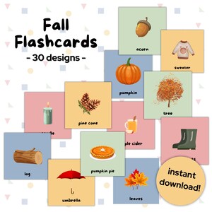 30 Fall Flashcards to Print for Toddlers Nomenclature Flashcards in ...