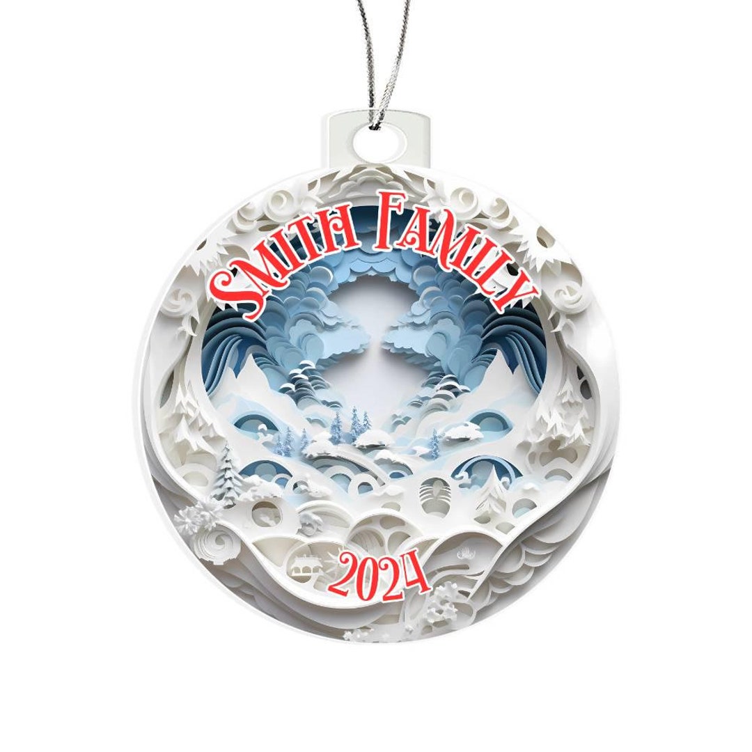 Personalized 3D Look Papercut Fantasy City Acrylic Ornament A Unique ...