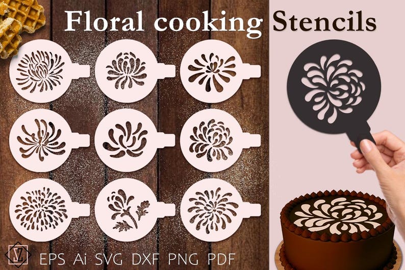 Floral Cooking Stencils/svg /cut File - Etsy