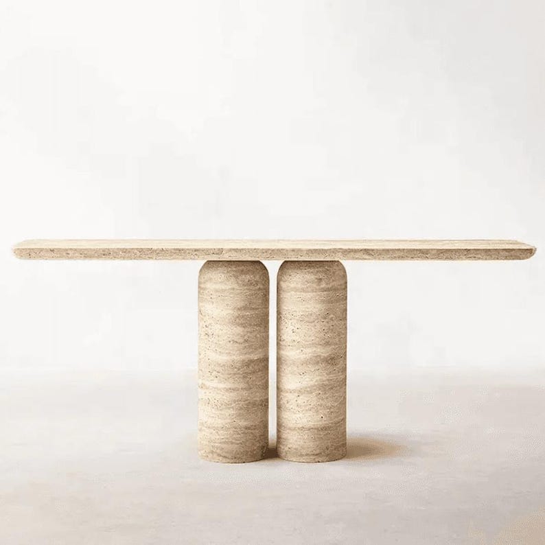 Atlas Stone Travertine Centre Console Table Custom Order 1578 - Etsy