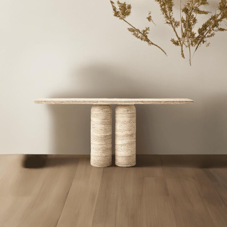 Atlas Stone Travertine Centre Console Table Custom Order 1578 - Etsy