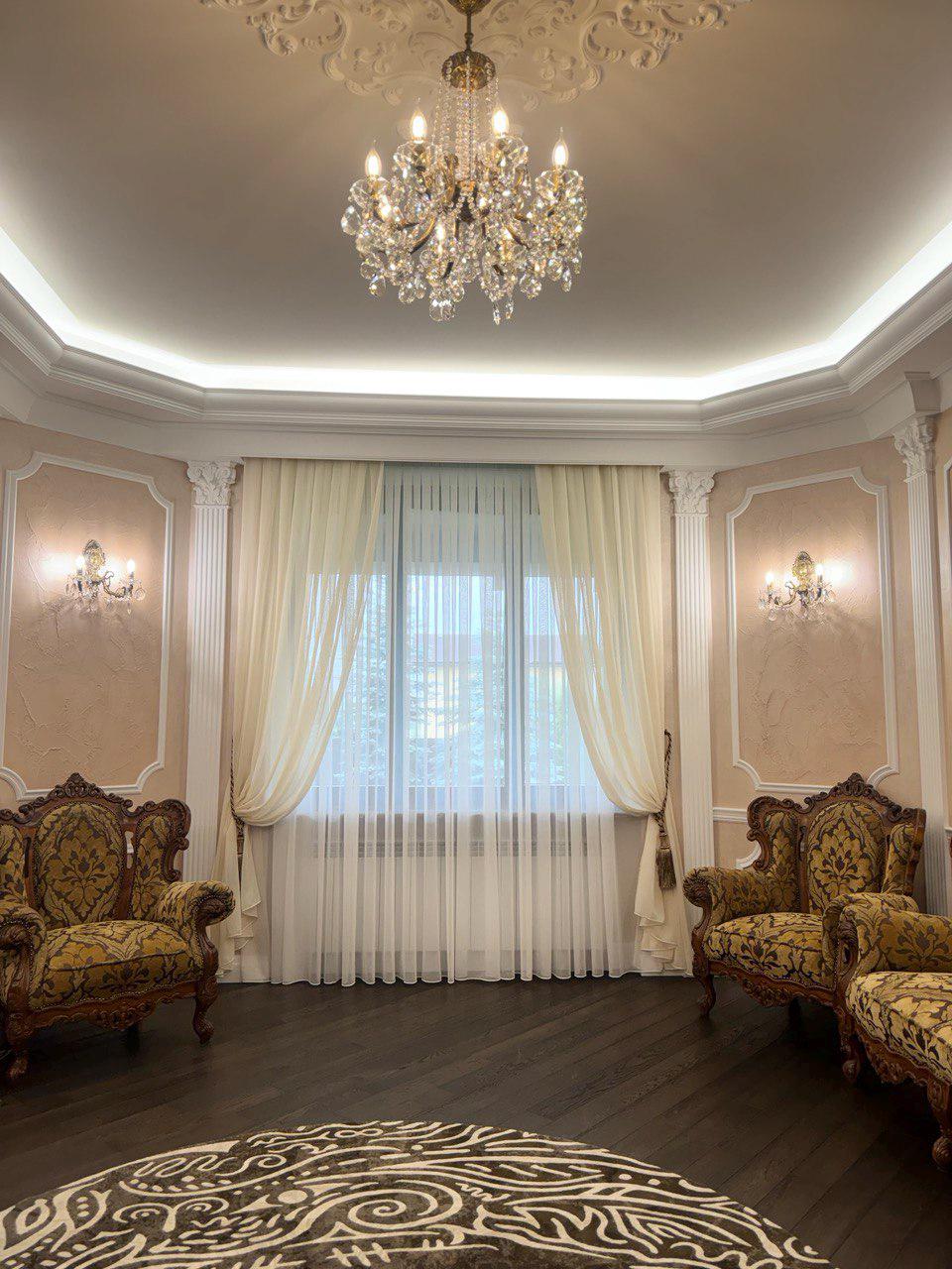 Elegant Sheer Curtain Panels, Tulle Window Treatment Set, Living Room ...