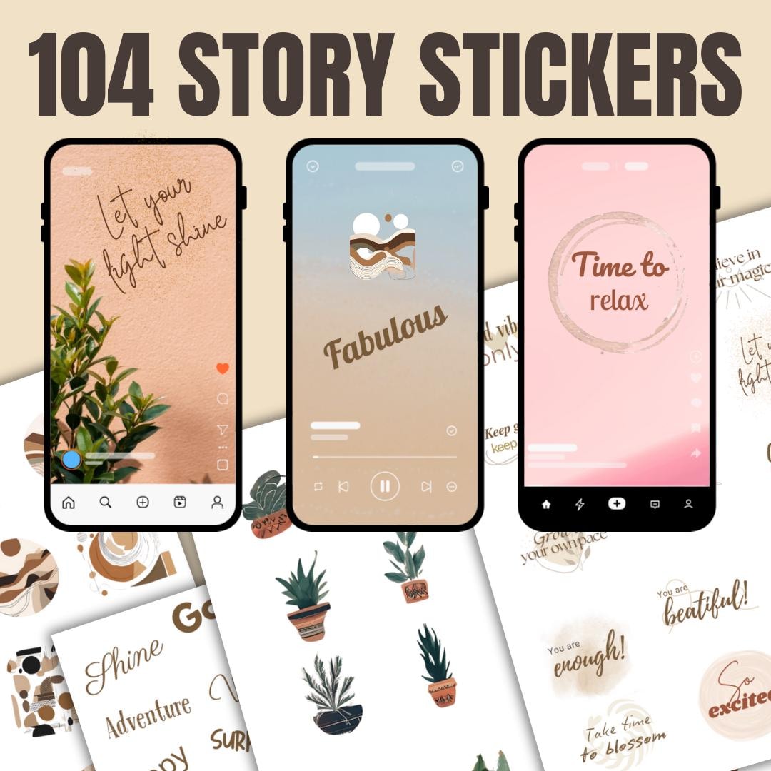 104 Stickers for Instagram Stories - Aesthetic Template for Instagram ...