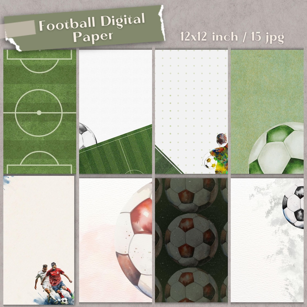Football Digital Paper Soccer Scrapbook Digital Background Printable ...