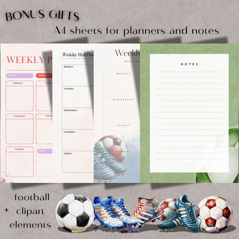 Football Digital Paper: Soccer Scrapbook Backgrounds (digital Download ...
