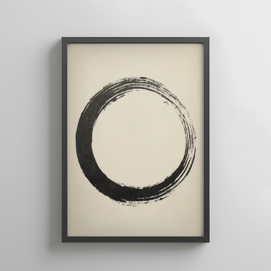 Sumi-e Enso Circle Art Print – Zen Minimal Japanese Brushstroke Decor ...