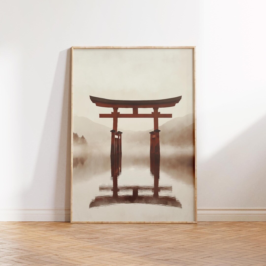 Torii Gate Wall Art, Japanese Zen Printable, Minimalist Shinto Print ...
