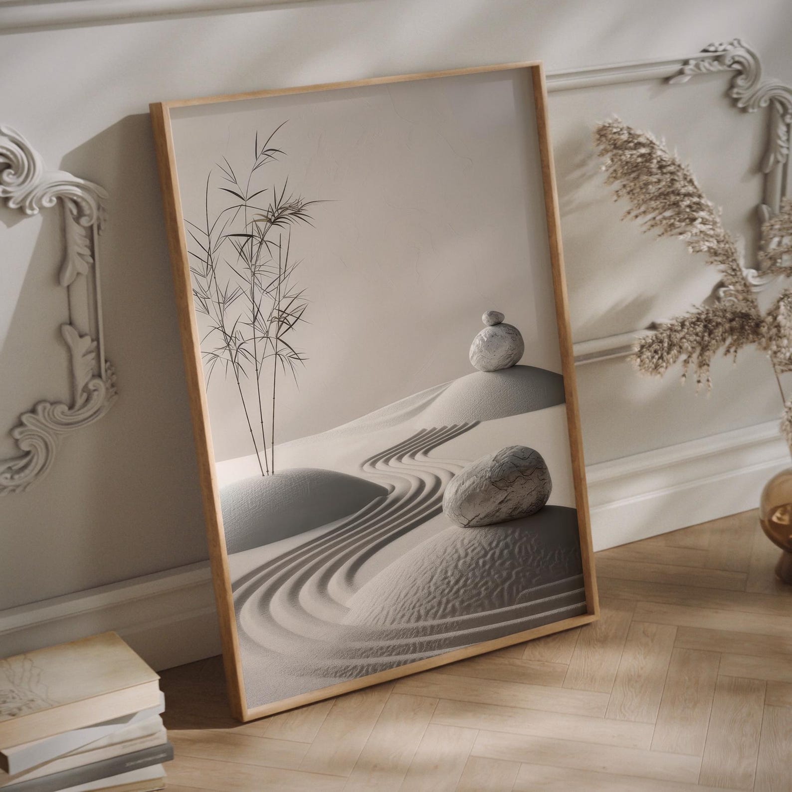 Zen Garden Sand Art, Minimalist Japandi Wall Decor, Modern Mindful ...
