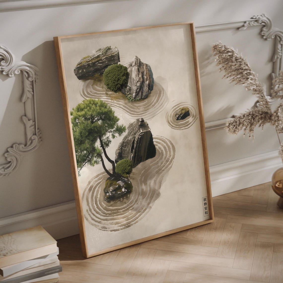 Zen Rock Garden–japandi Minimalist Wall Art, Wabi-sabi Digital Print ...