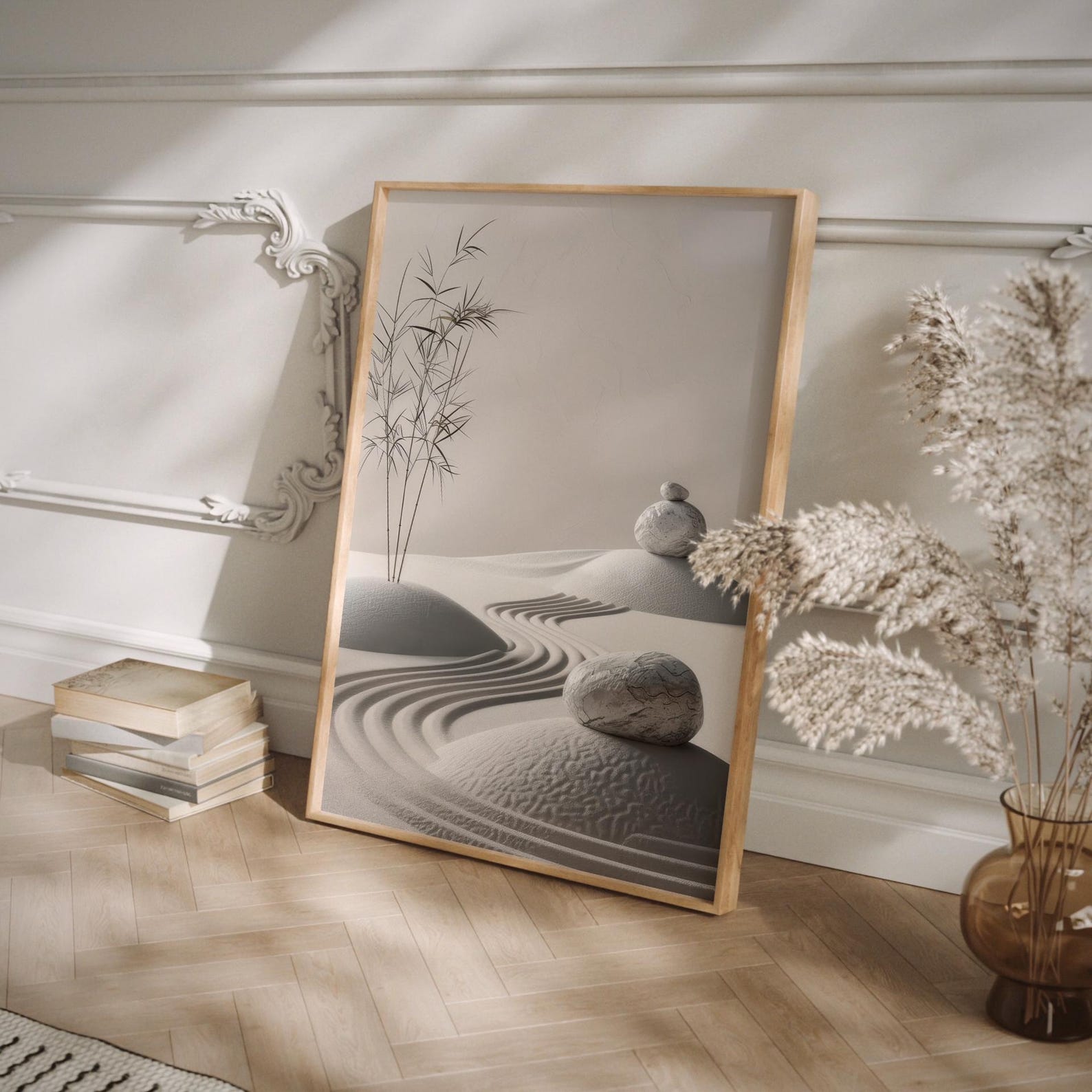 Zen Garden Sand Art, Minimalist Japandi Wall Decor, Modern Mindful ...