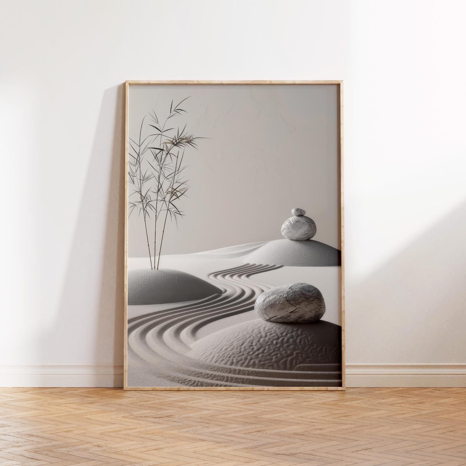 Zen Garden Sand Art, Minimalist Japandi Wall Decor, Modern Mindful ...