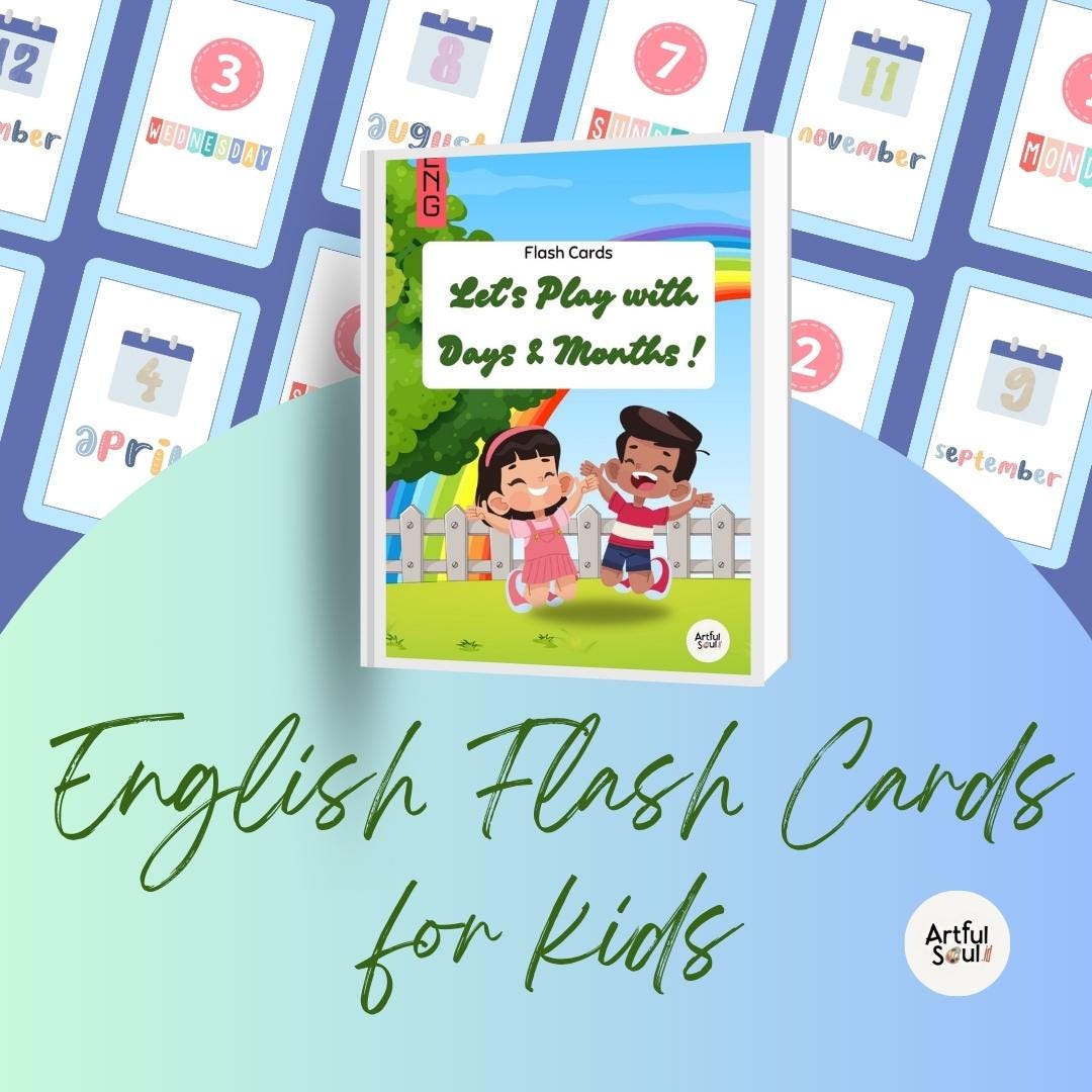 Mono Language Day & Month Recognition Flash Cards - Etsy