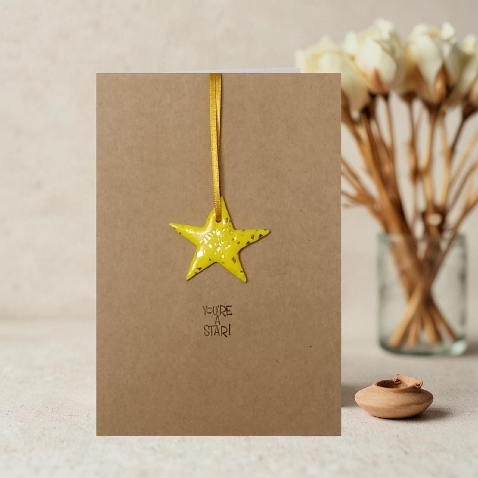 You're A Star Card With Clay Star Keepsake Finished With Gold or Silver ...