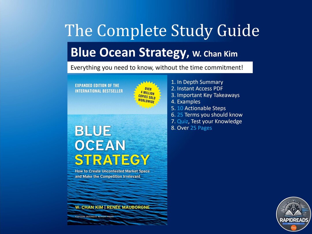 Blue Ocean Strategy Study Guide: Summary, Quiz, Assessments (PDF) - Etsy
